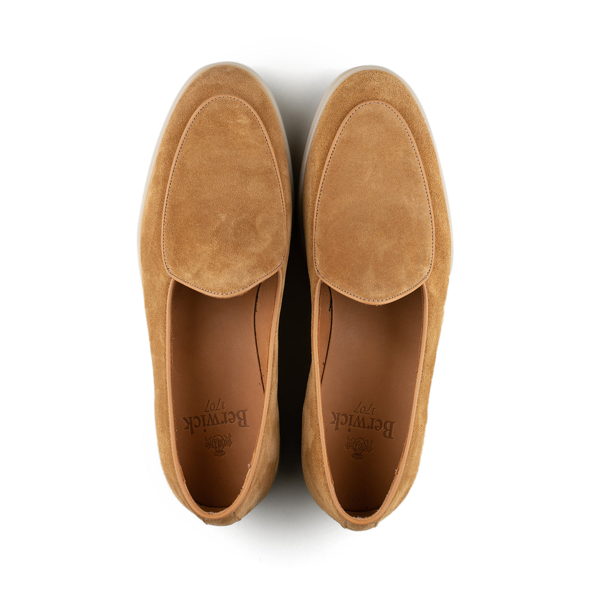 Berwick Belgian Loafer w/ Rubber Sole - Golden Brown Suede – Mehra