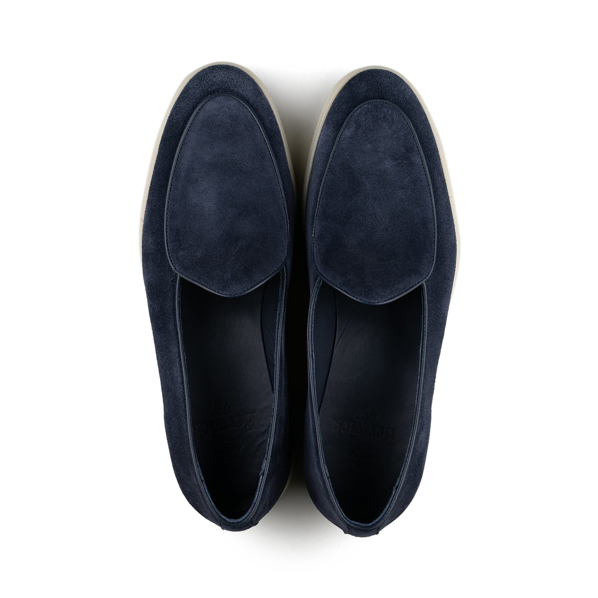 Berwick Belgian Loafer w/ Rubber Sole - Navy Suede – Mehra